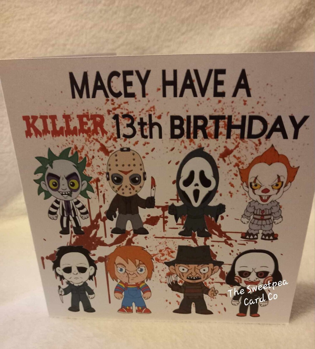 Personalised Horror Birthday Card, Have a Killer Birthday, Blood ...