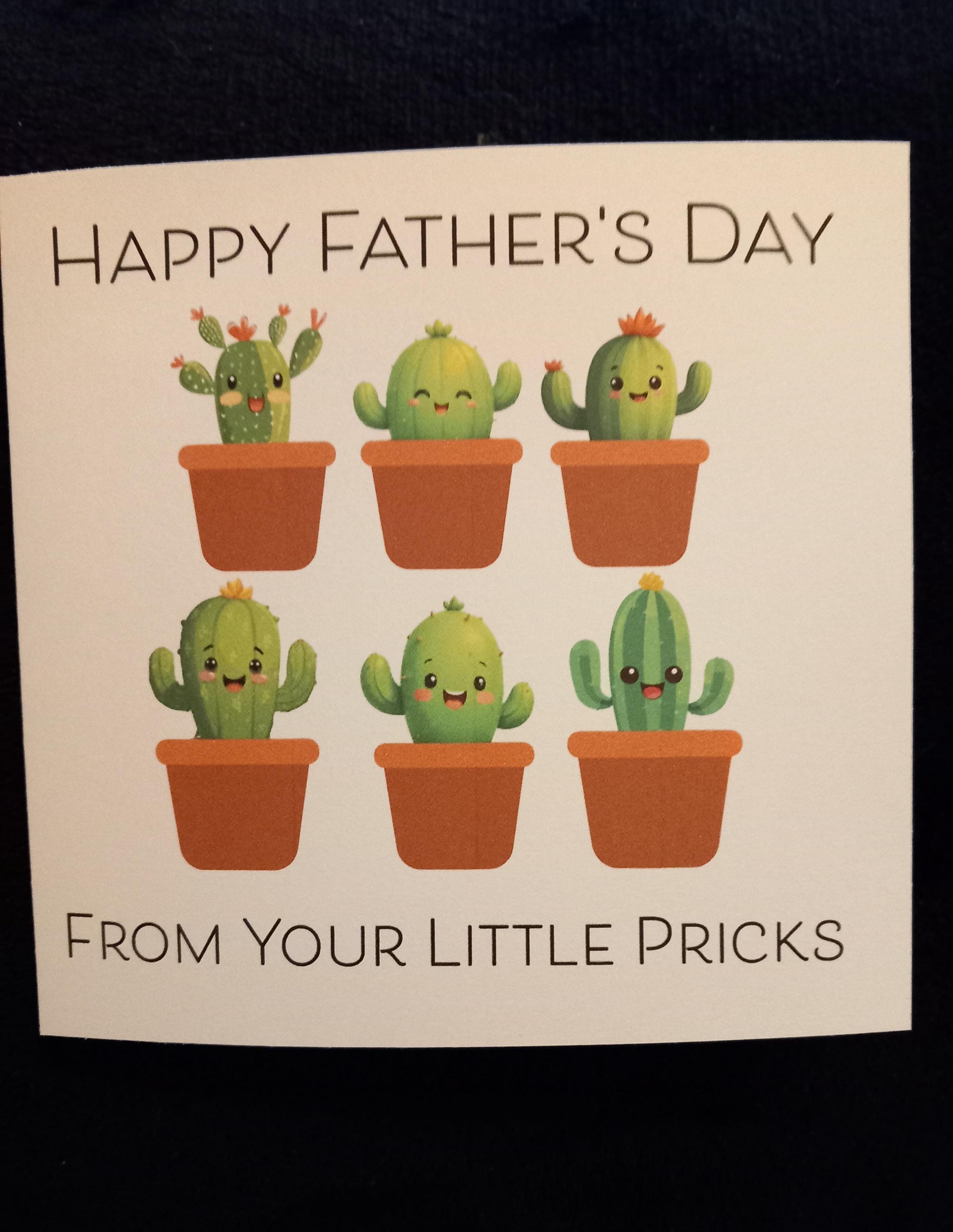 Fathers Day Card. Cute Cactus. Funny Card for Dad. Step Dad. Cacti ...