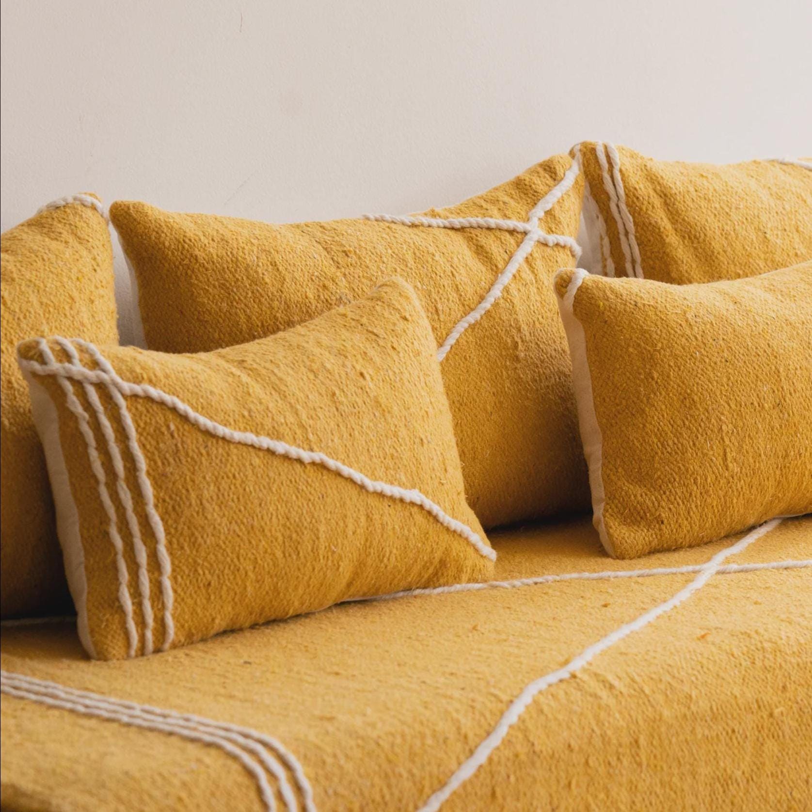 Moroccan Wool Floor Sofa Bed, Handmade Beni Ourain Loveseat, Large ...