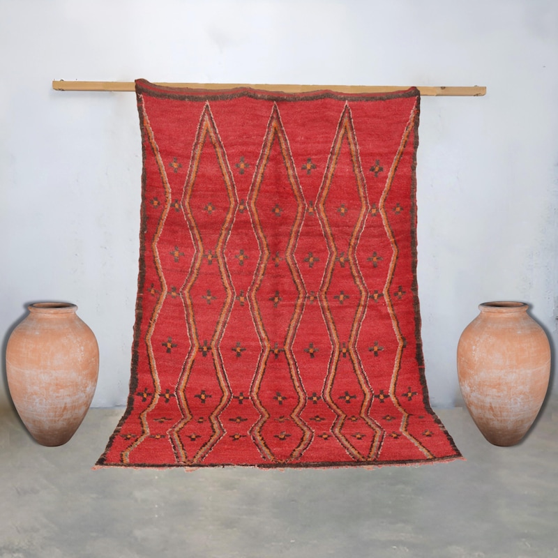 Red Moroccan Rug - Etsy