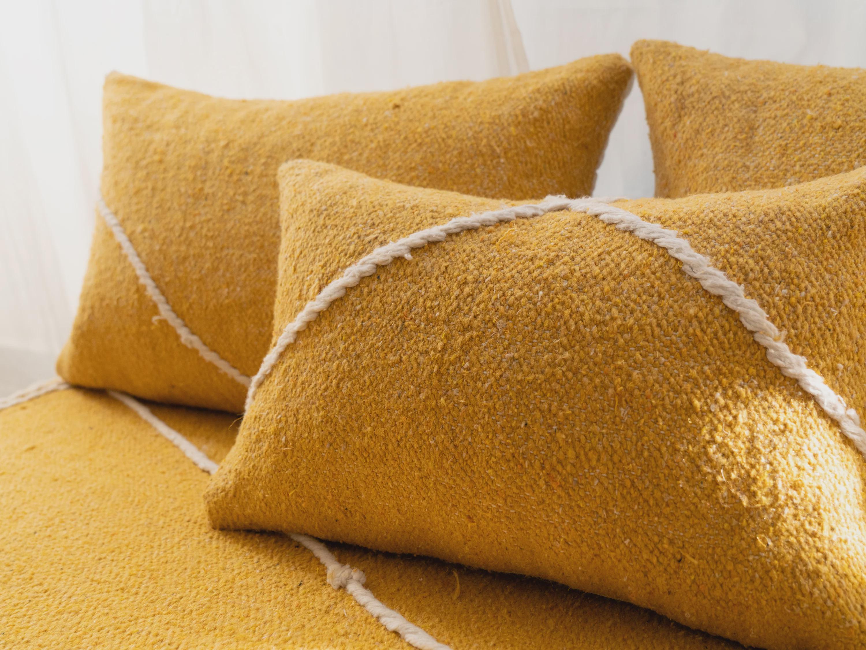Moroccan Wool Floor Sofa Bed, Handmade Beni Ourain Loveseat, Large ...