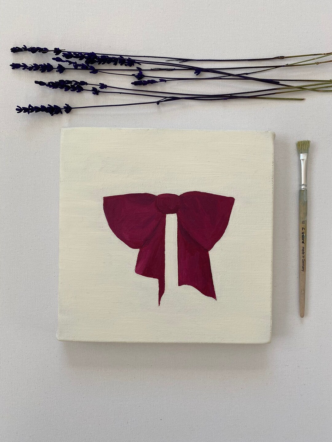 Ribbon Oil Painting on Canvas, Decorative Drawing for Baby Room Decor ...