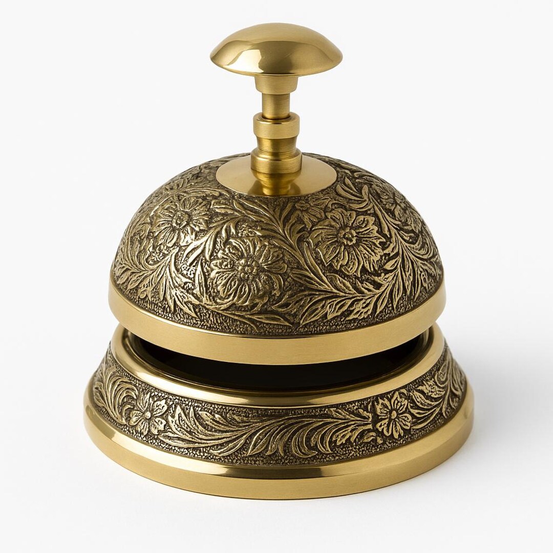Handmade Silver Table Desk Bell: Ornate Hotel Service Counter Bell - Etsy