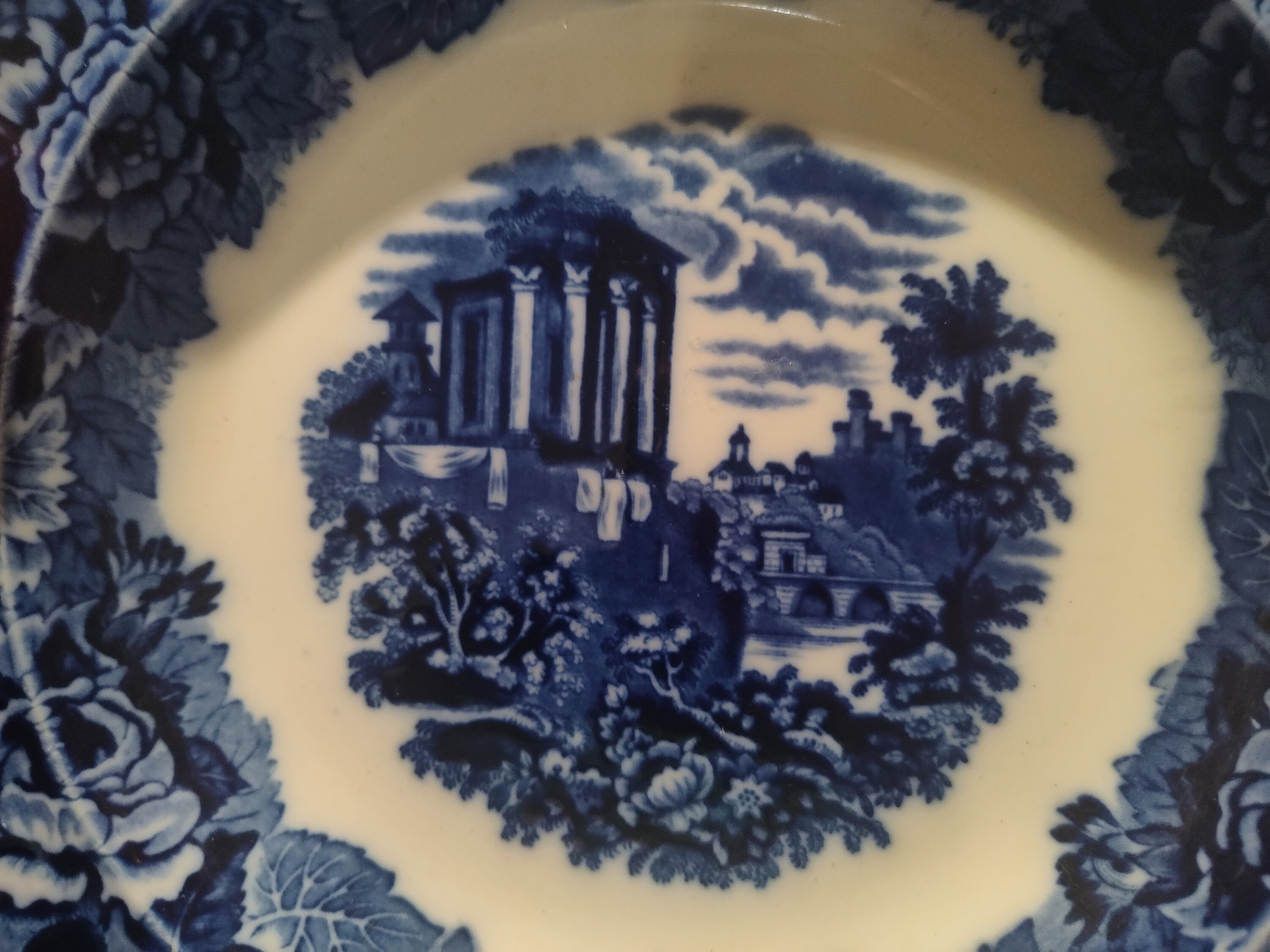 Antique Blue and White Landscape Pattern Wedgwood Etruria 9 Inch Plate ...