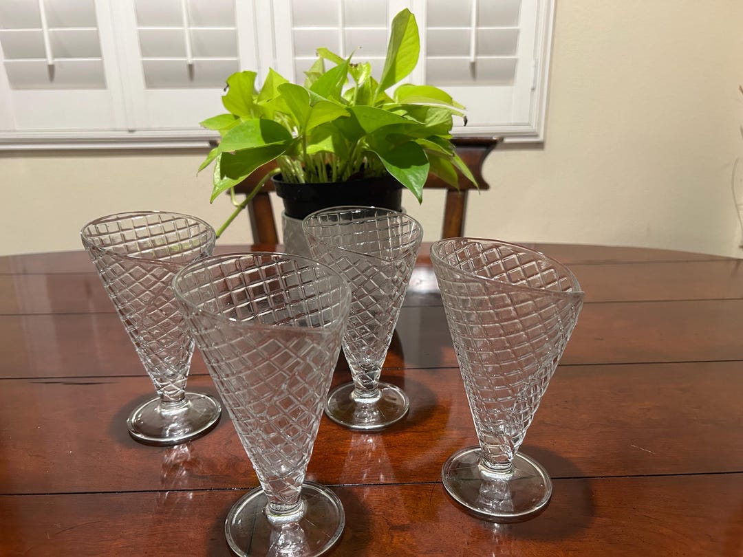 4 Italian Made Bormioli Rocco Cornetto Waffle Cone-shaped Ice-cream ...