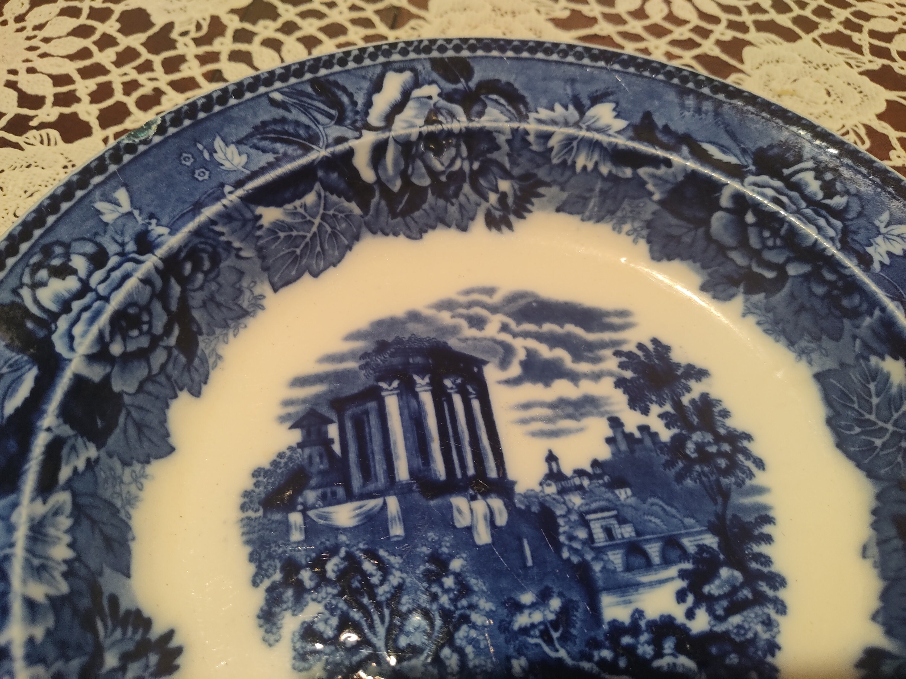 Antique Blue and White Landscape Pattern Wedgwood Etruria 9 Inch Plate ...