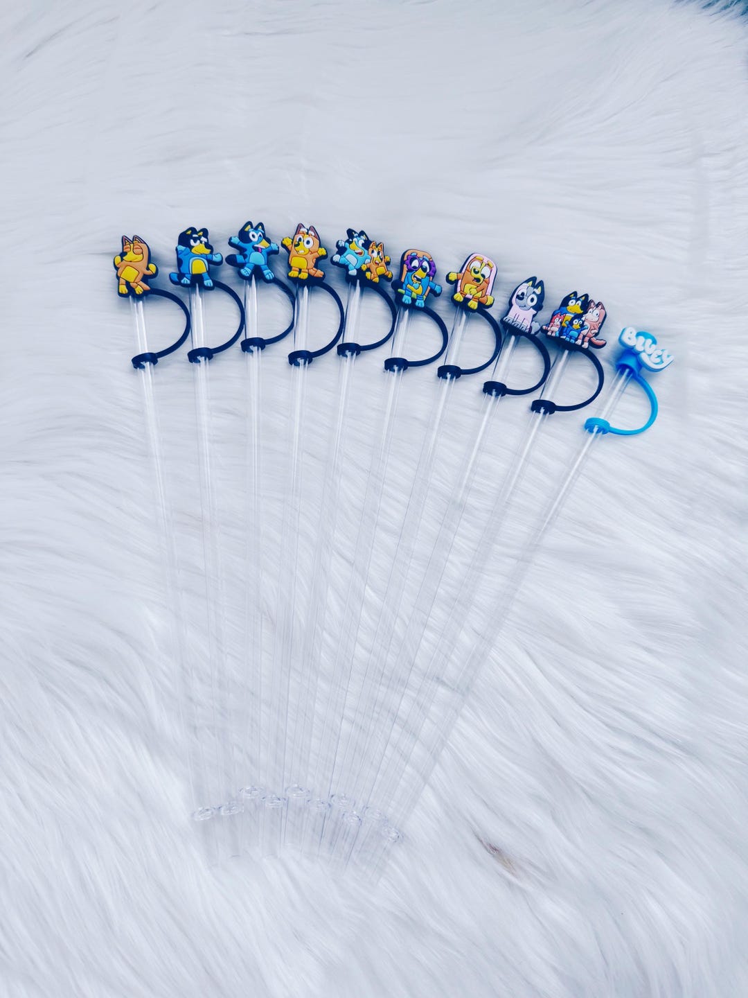 Bluey and Bingo Straw Toppers | Straw Accessories | Straw Covers, Straw ...