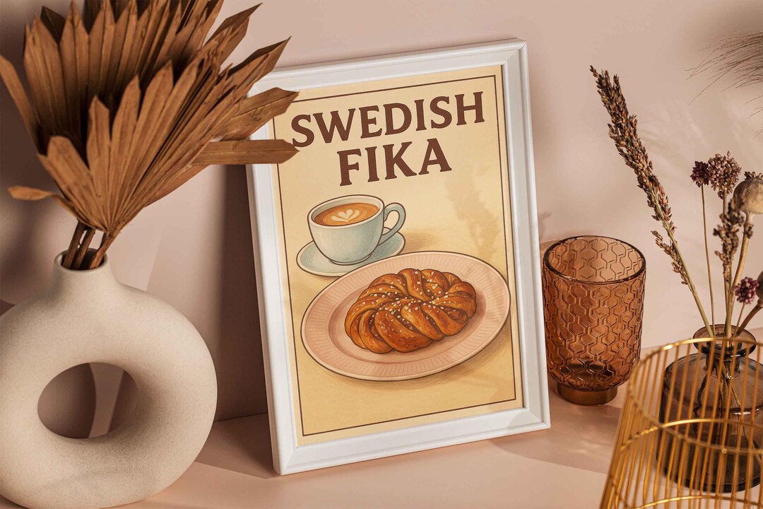 Swedish Fika Poster Coffee Time Home Decor Scandinavian Kitchen Print ...