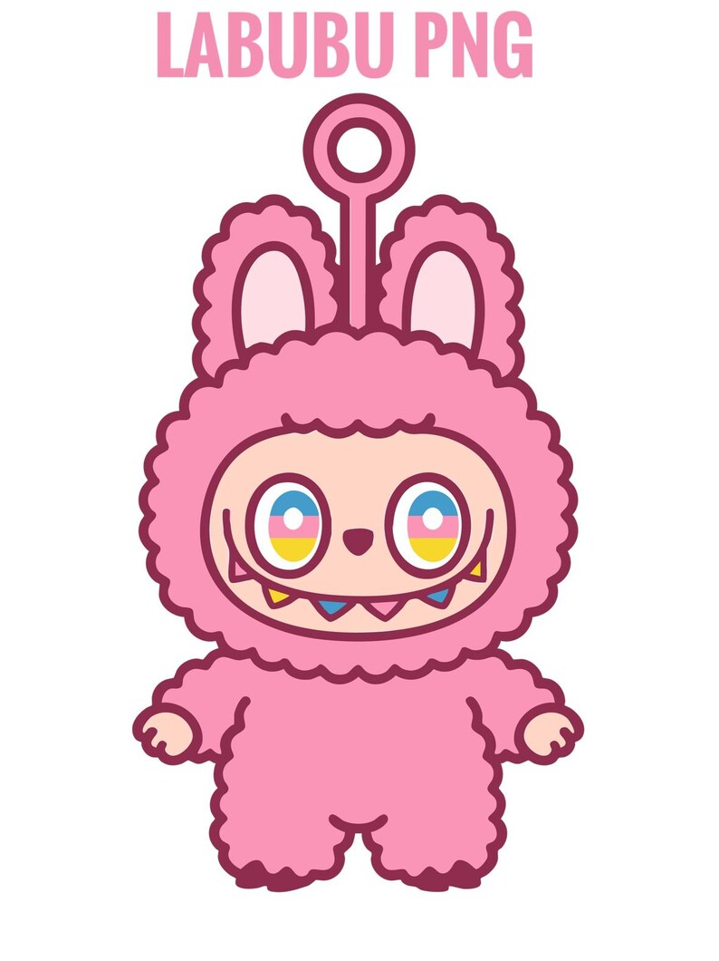 Cute Pink Labubu PNG, Monster T-shirt Design, Kawaii Creature ...