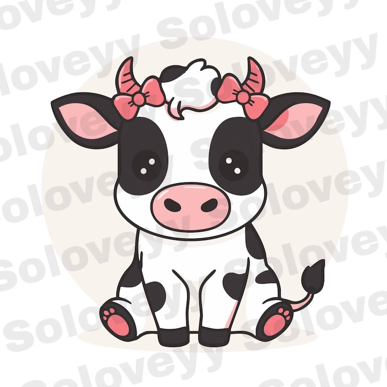 Cute Pink Cow SVG & PNG, Cow Clipart, Pink Cow Vector Image, Cow ...