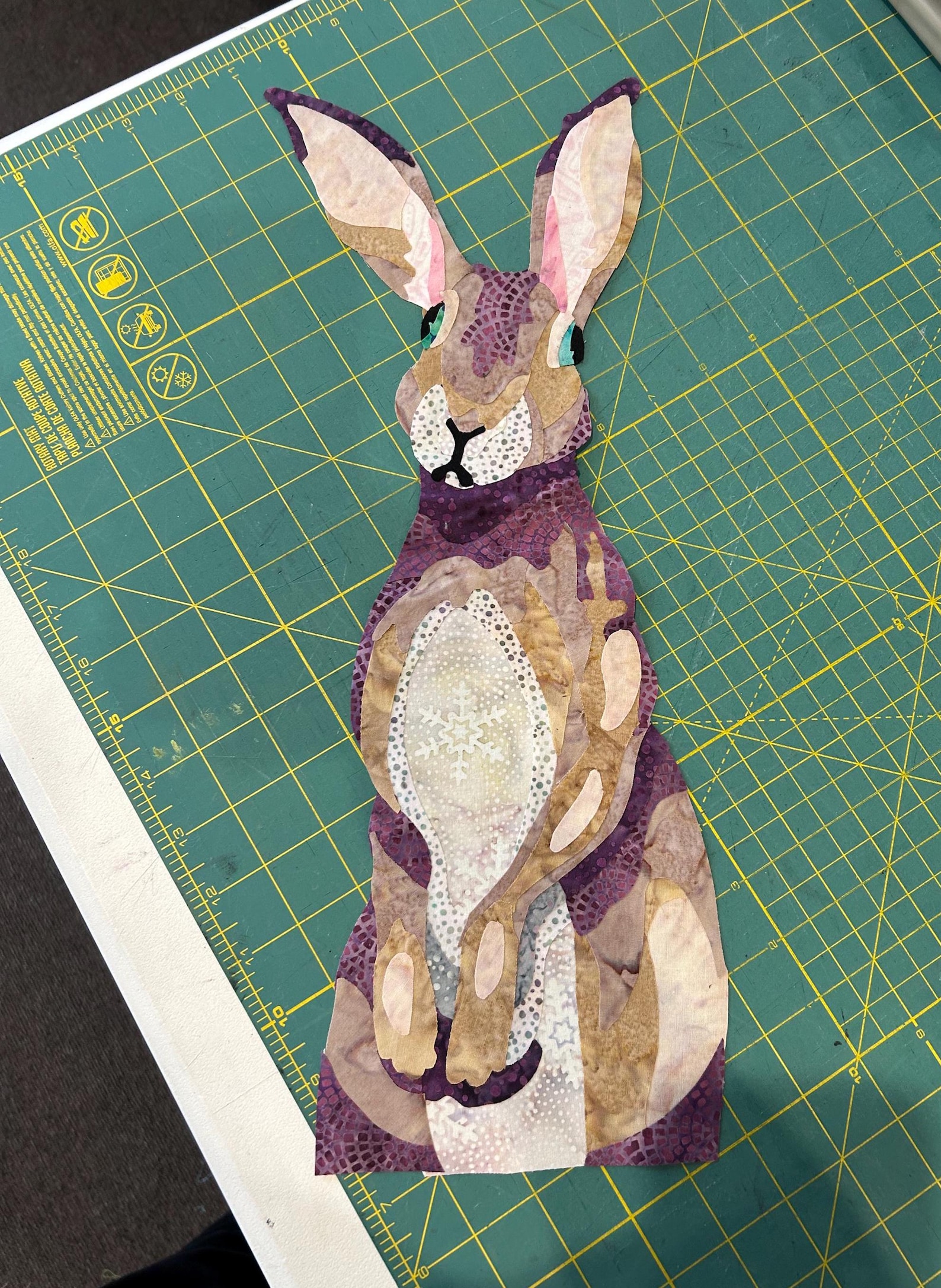 Hare Quilt Block 1 PDF Pattern: "twitch" Raw Edge Appliqué (12x20 ...