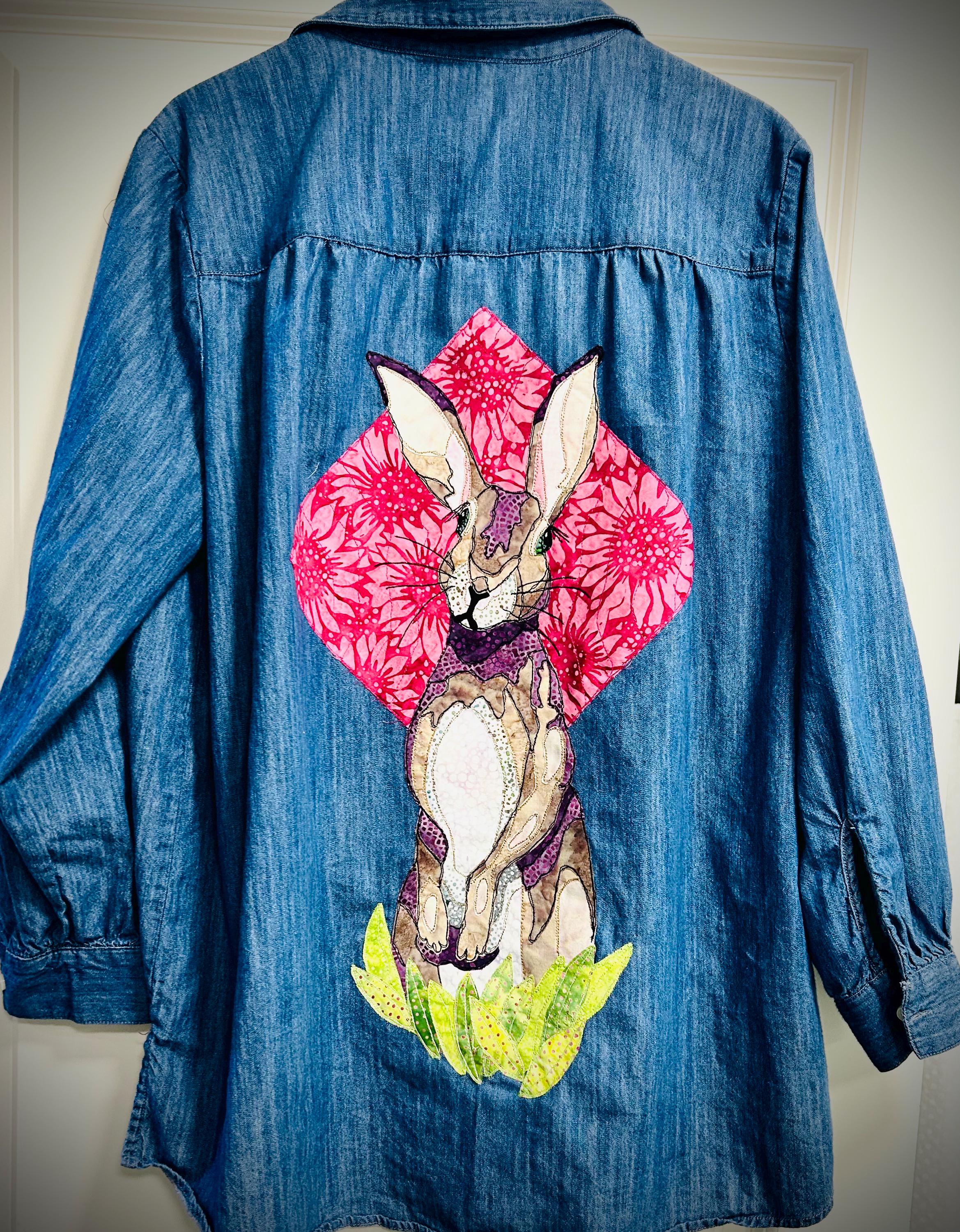 Hare Quilt Block 1 PDF Pattern: "twitch" Raw Edge Appliqué (12x20 ...