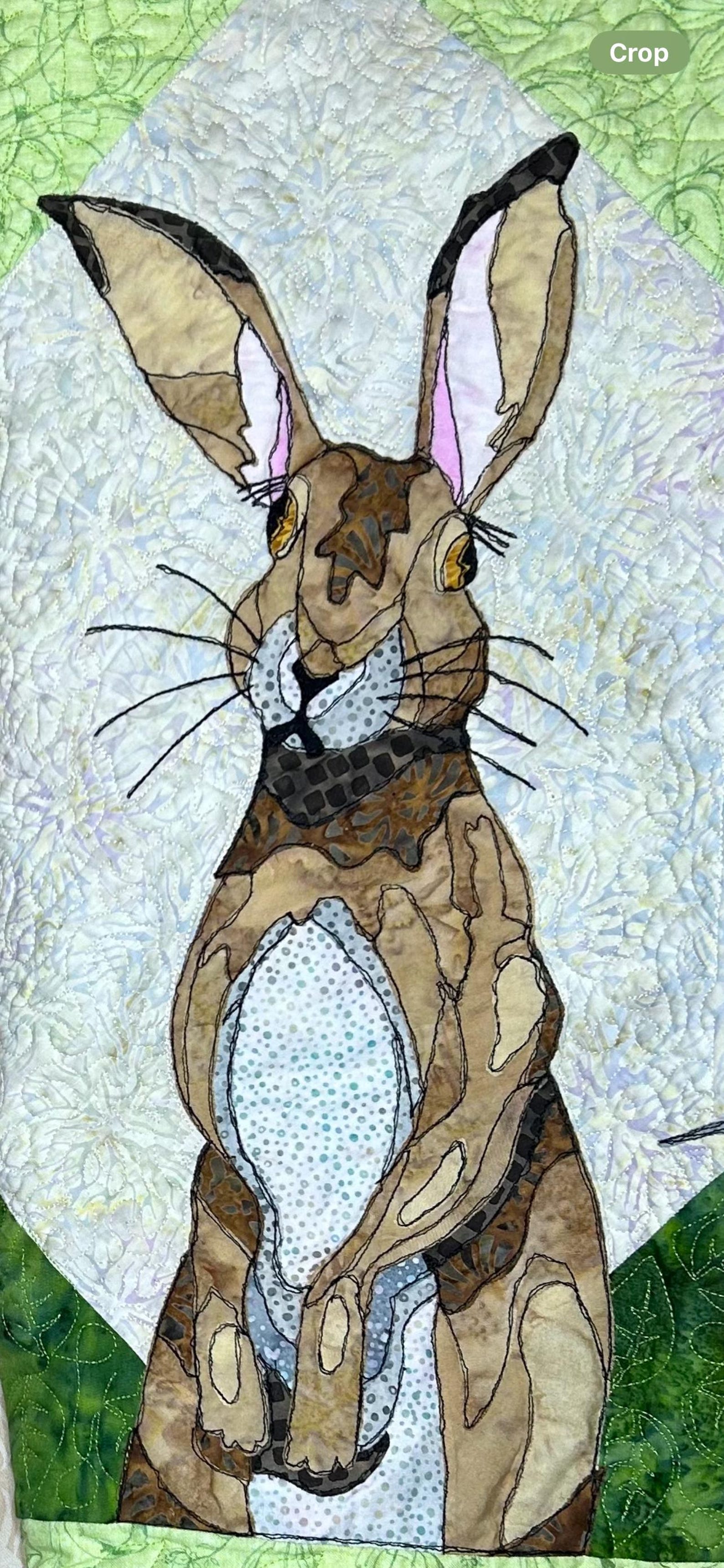 Hare Quilt Block 1 PDF Pattern: "twitch" Raw Edge Appliqué (12x20 ...