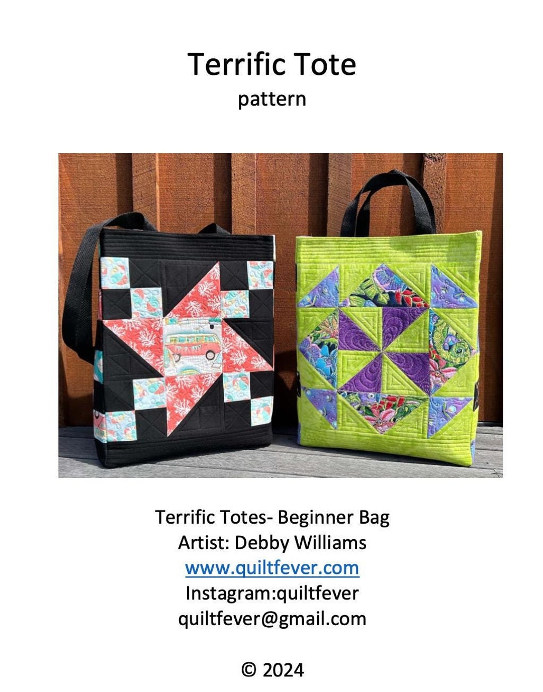Terrific Totes- PDF Pattern for Beginners. Learn to Strip Piece, Make ...