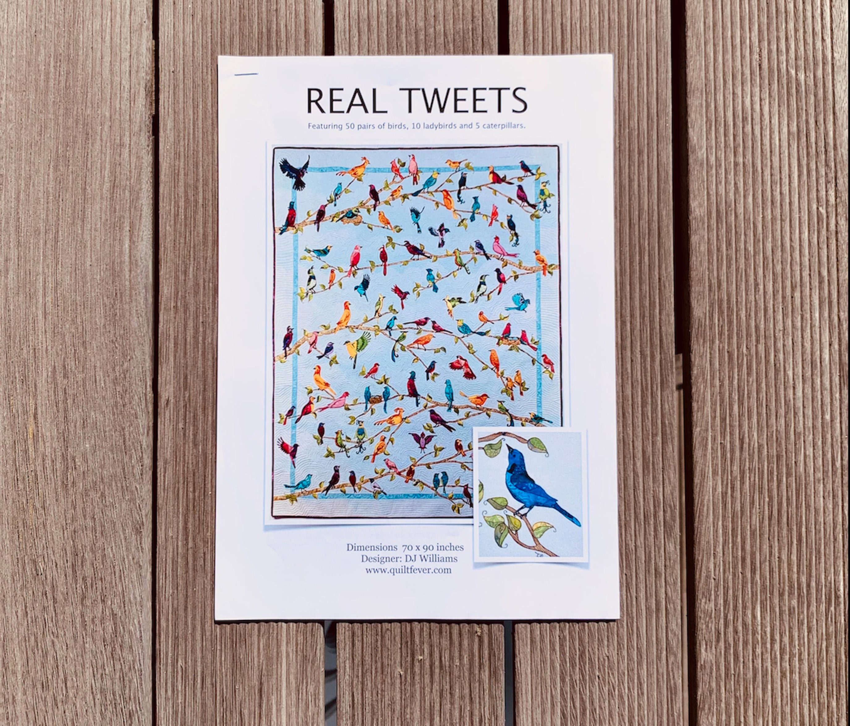 100 Birds PDF Quilt Pattern REAL TWEETS 50 Pairs of Raw-edge Appliqués ...