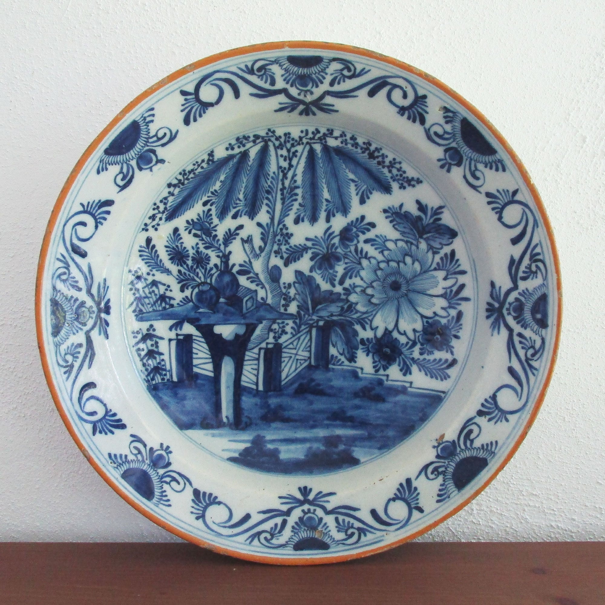 1700s DELFT BLUE CHARGER Antique Wall Plate From De Vergulde Blompot 34 ...