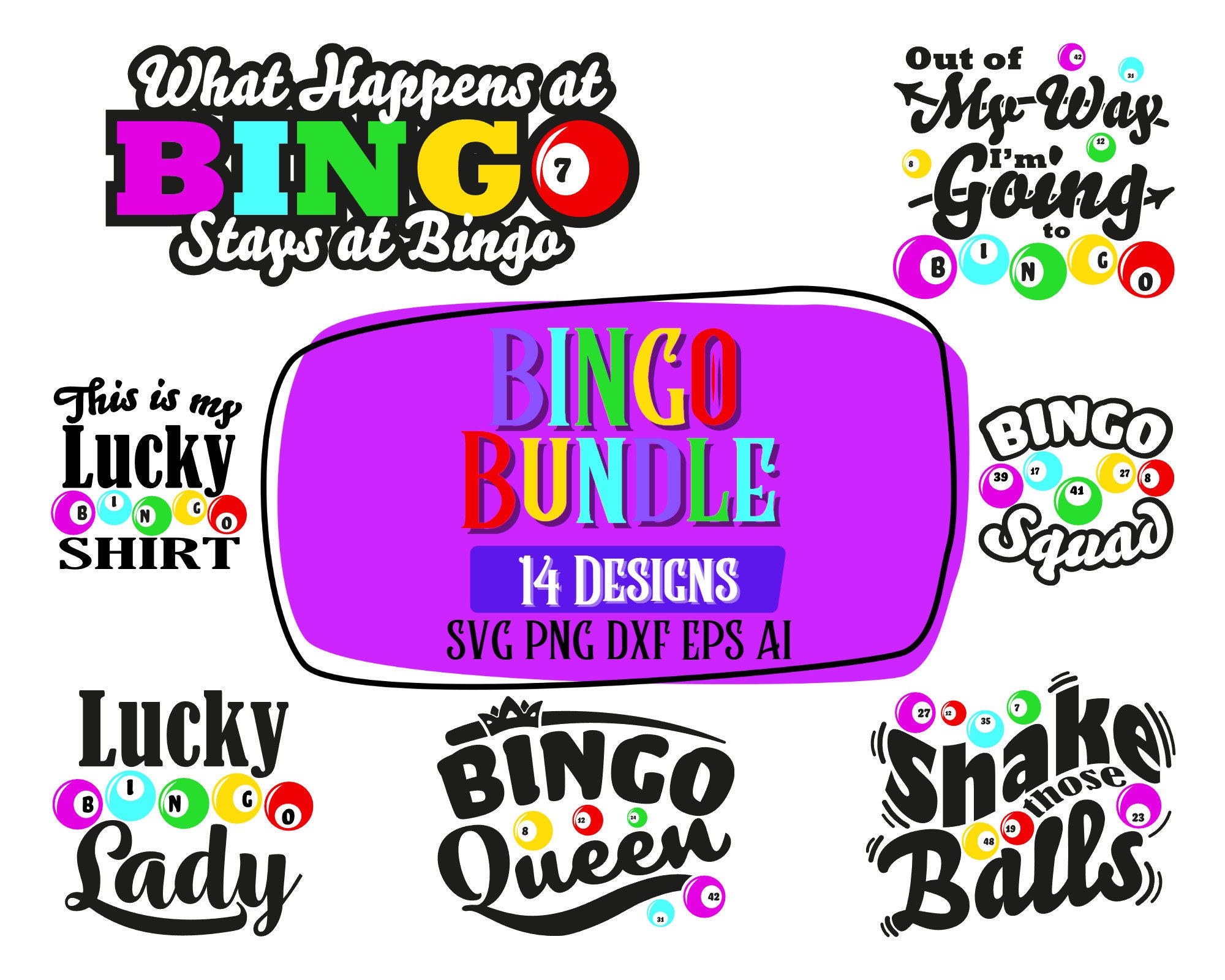 Bingo Svg Bundle. Bingo Svg, Bingo Player Svg, Bingo Lady Svg, Bingo ...