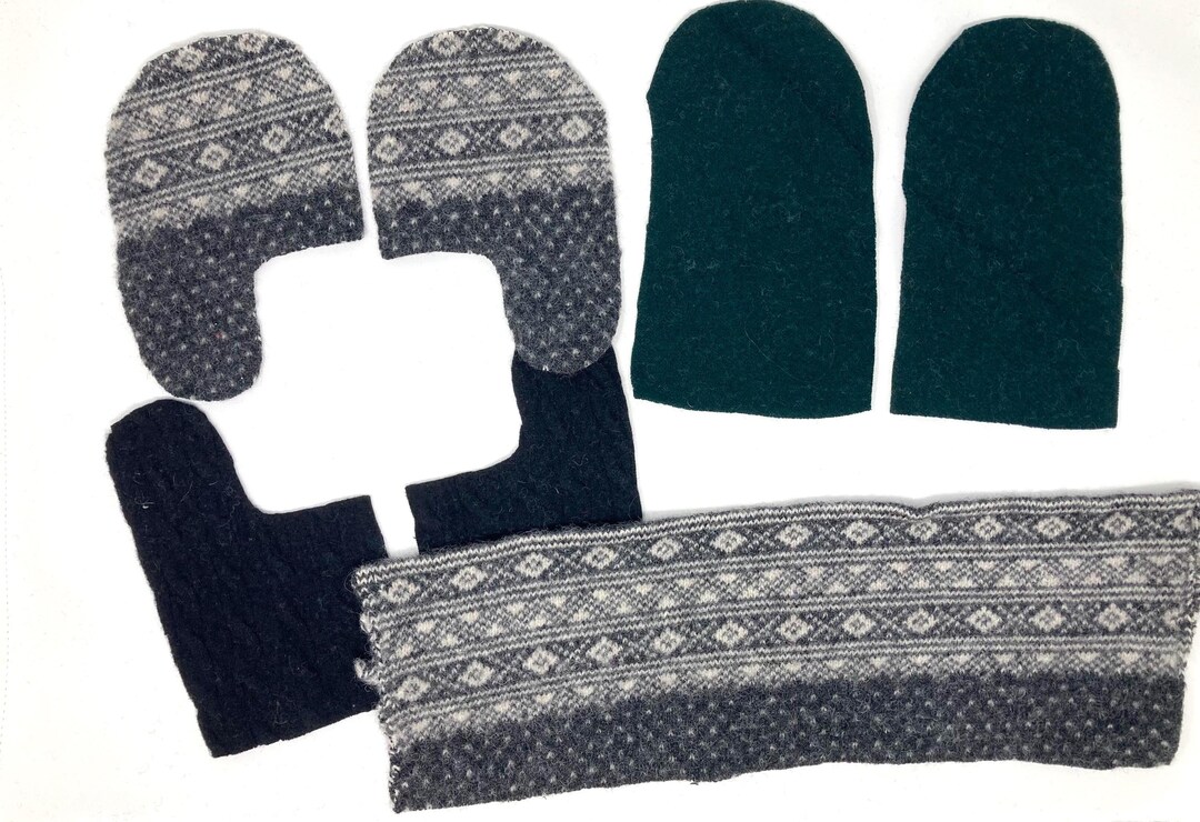 Felted Wool Sweater Mitten Sewing Kit & Pattern (PDF Pattern) - Etsy