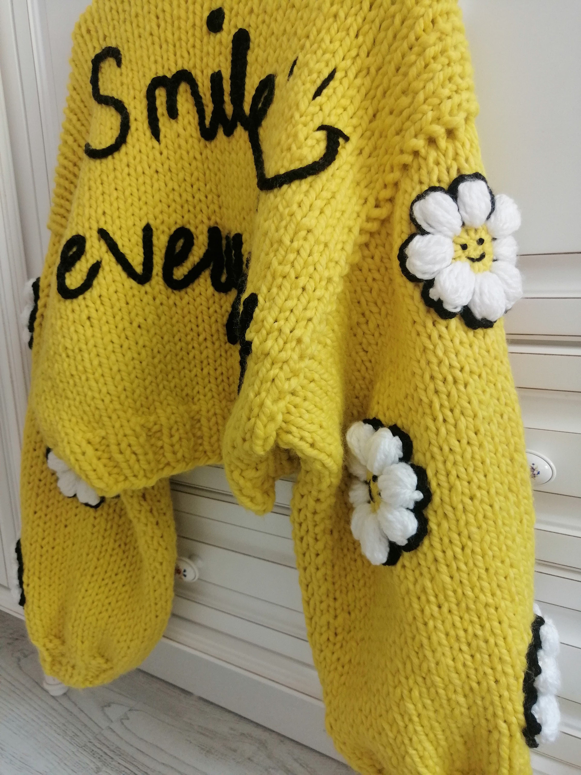 Pnkimera Embroidered Sweater Women Cardigan Unique chunky Knit Sweater ...