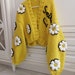 Handmade Yellow Chunky Knit Cardigan – Cropped With 3D Daisy Flowers - Etsy