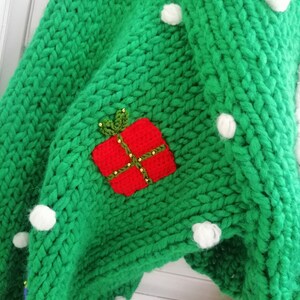 Pnkimera Santa Sweater, Hand Embroidered Cardigan Cute Christmas ...