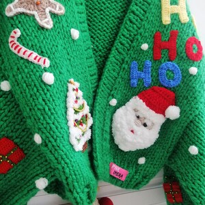 Pnkimera Santa Sweater, Hand Embroidered Cardigan Cute Christmas ...