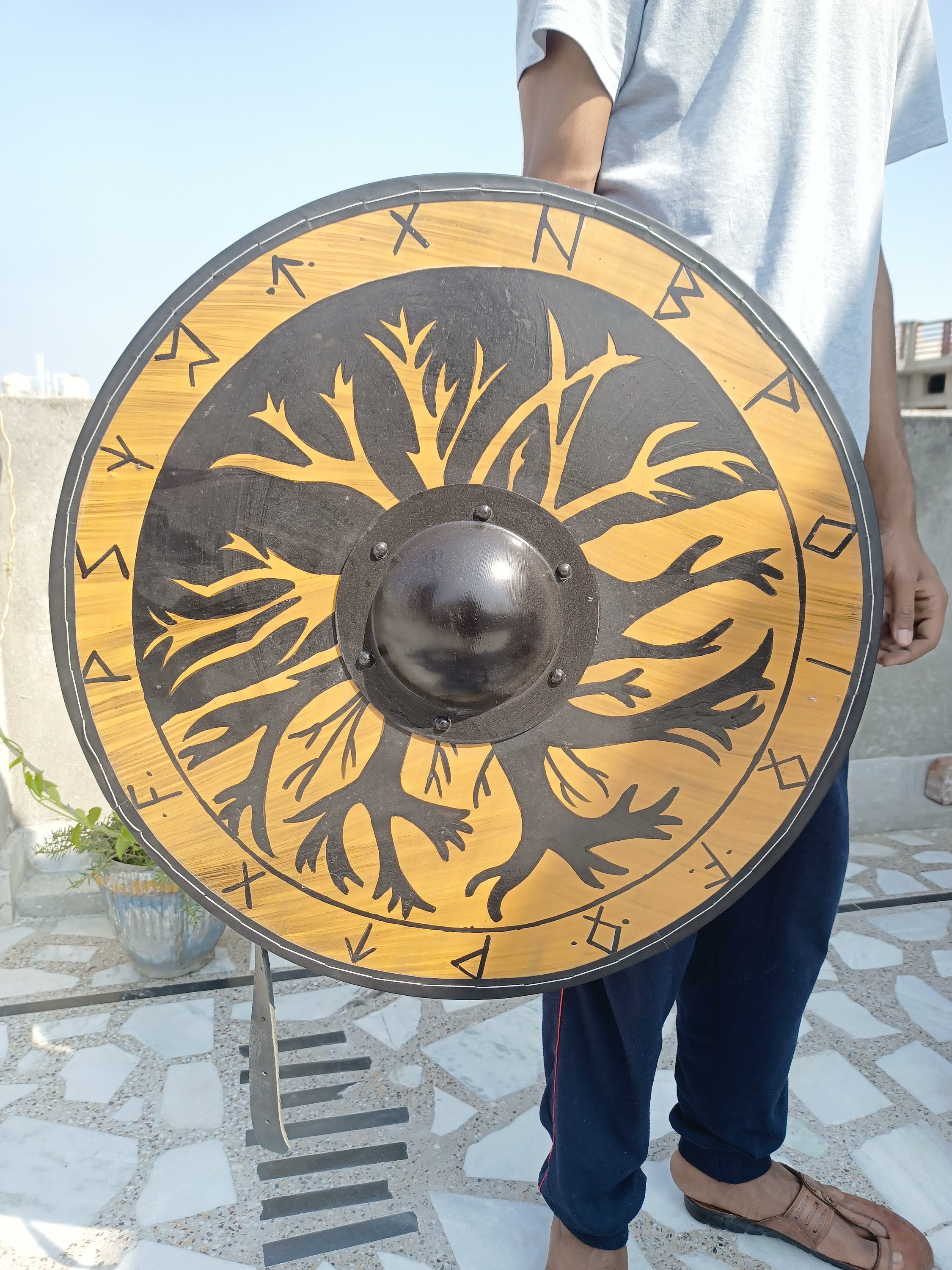 Medieval Viking Shield Eivor Valhalla Cosplay Ragnar Battle Ready ...
