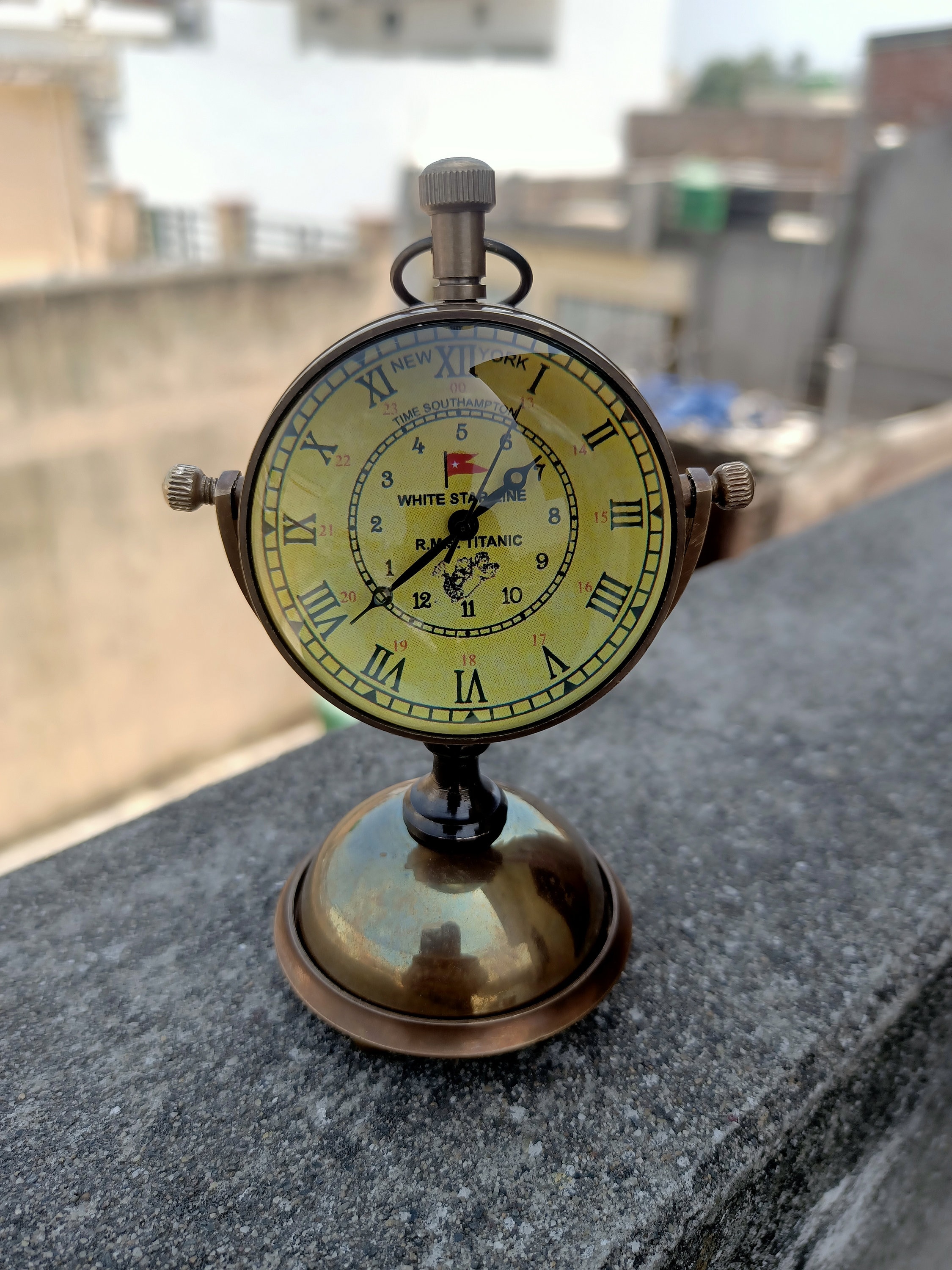 Vintage Clock Antique Clock for Table Nautical Table Clock Vintage Clock for Desk Small Nautical ...