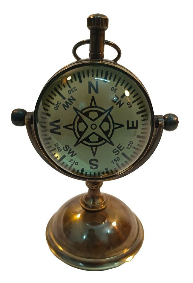 Antique Brass Table and Shelf Clock, Nautical Vintage Replica Clock ...