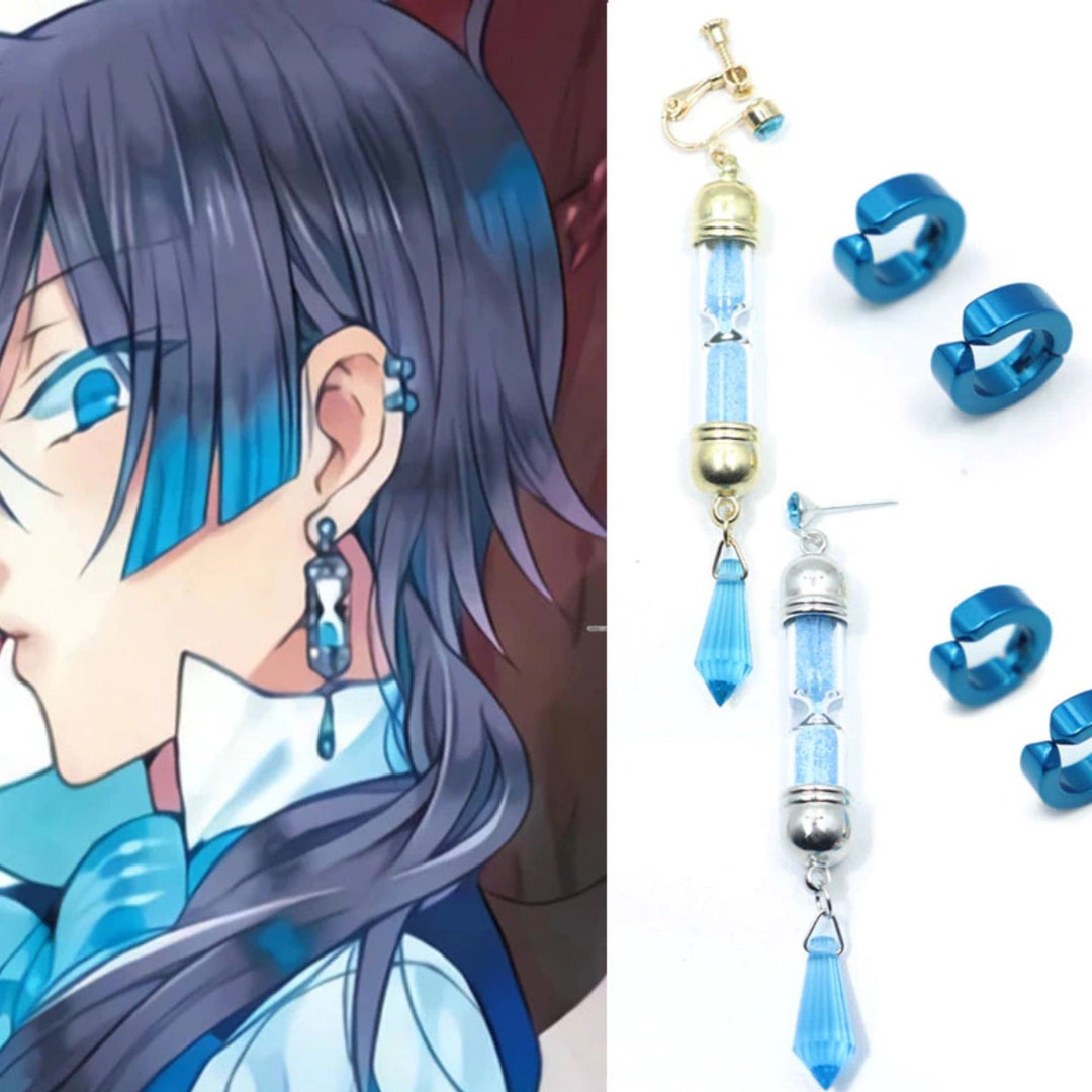 Anime Inspired Earrings Cosplay Earrings Blue Earrings - Etsy