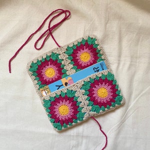 Granny Square Book Cover, Crochet Floral Book Sleeve, Handmade Book ...