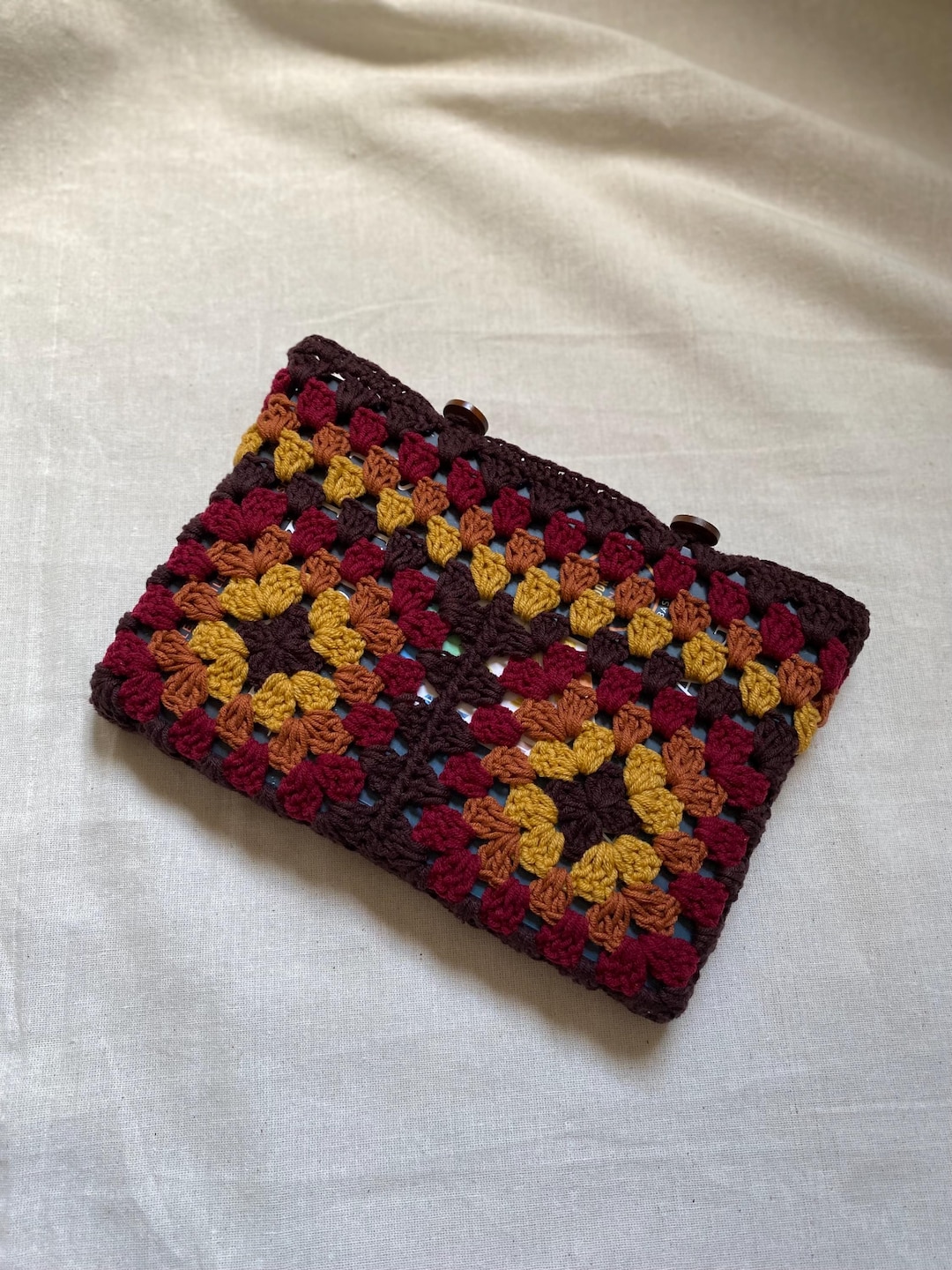 Crochet Book Sleeve, Granny Square Book Sleeve, Crochet Book Case - Etsy
