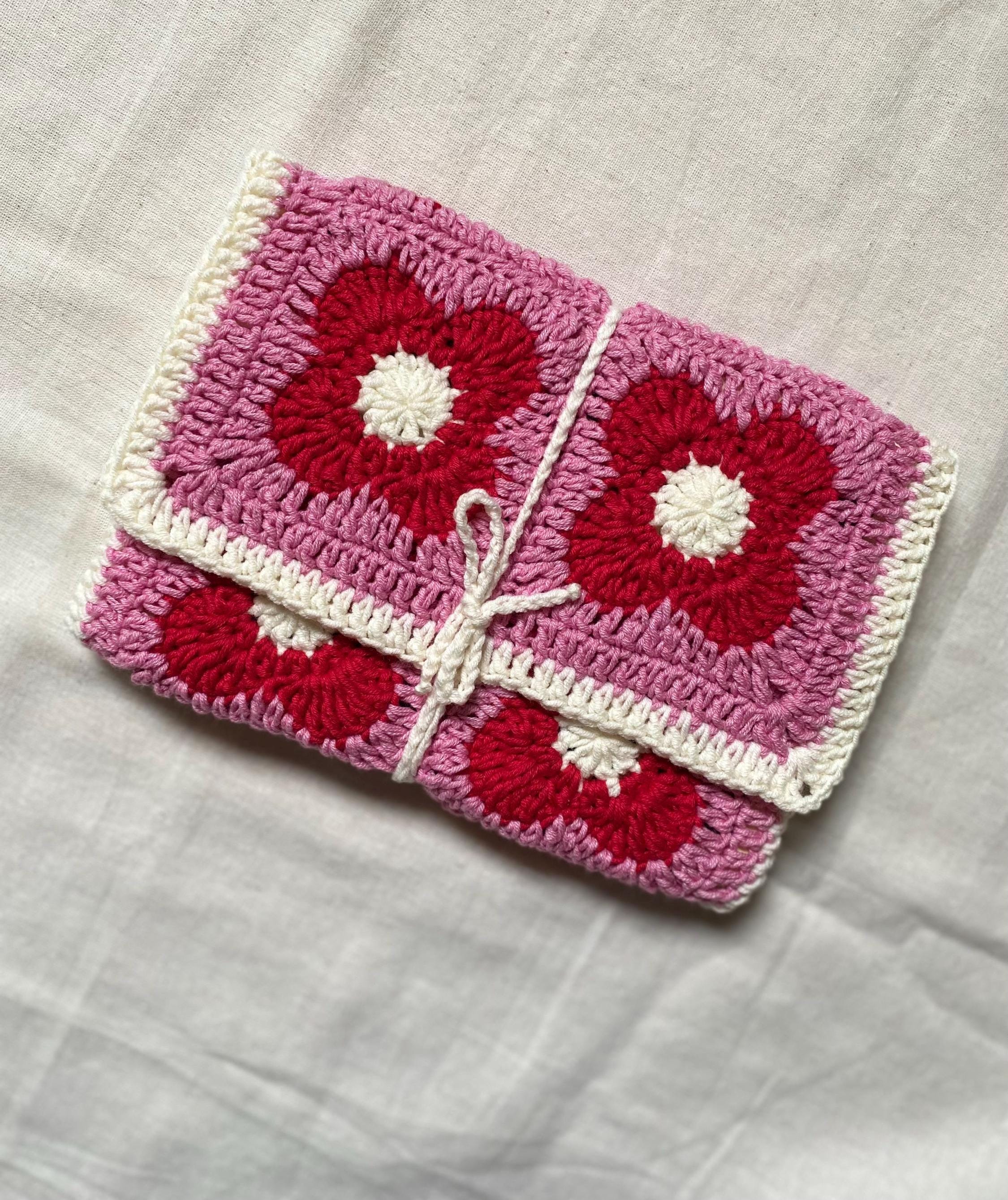 Crochet Book Sleeve, Granny Square Book Cover, Crochet Book Case ...