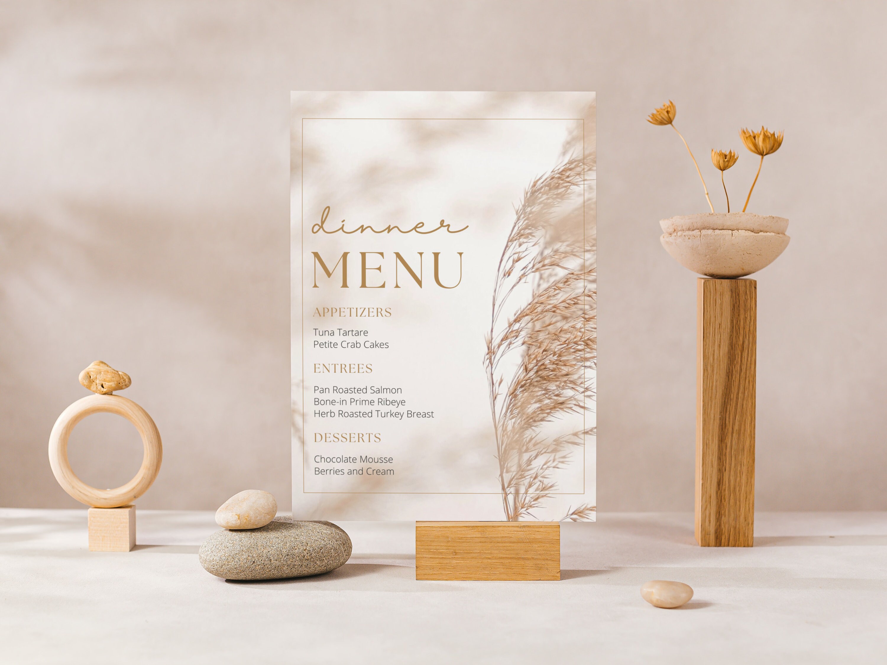 Printable Dinner Menu Card Template Editable Menu Templates for Online ...