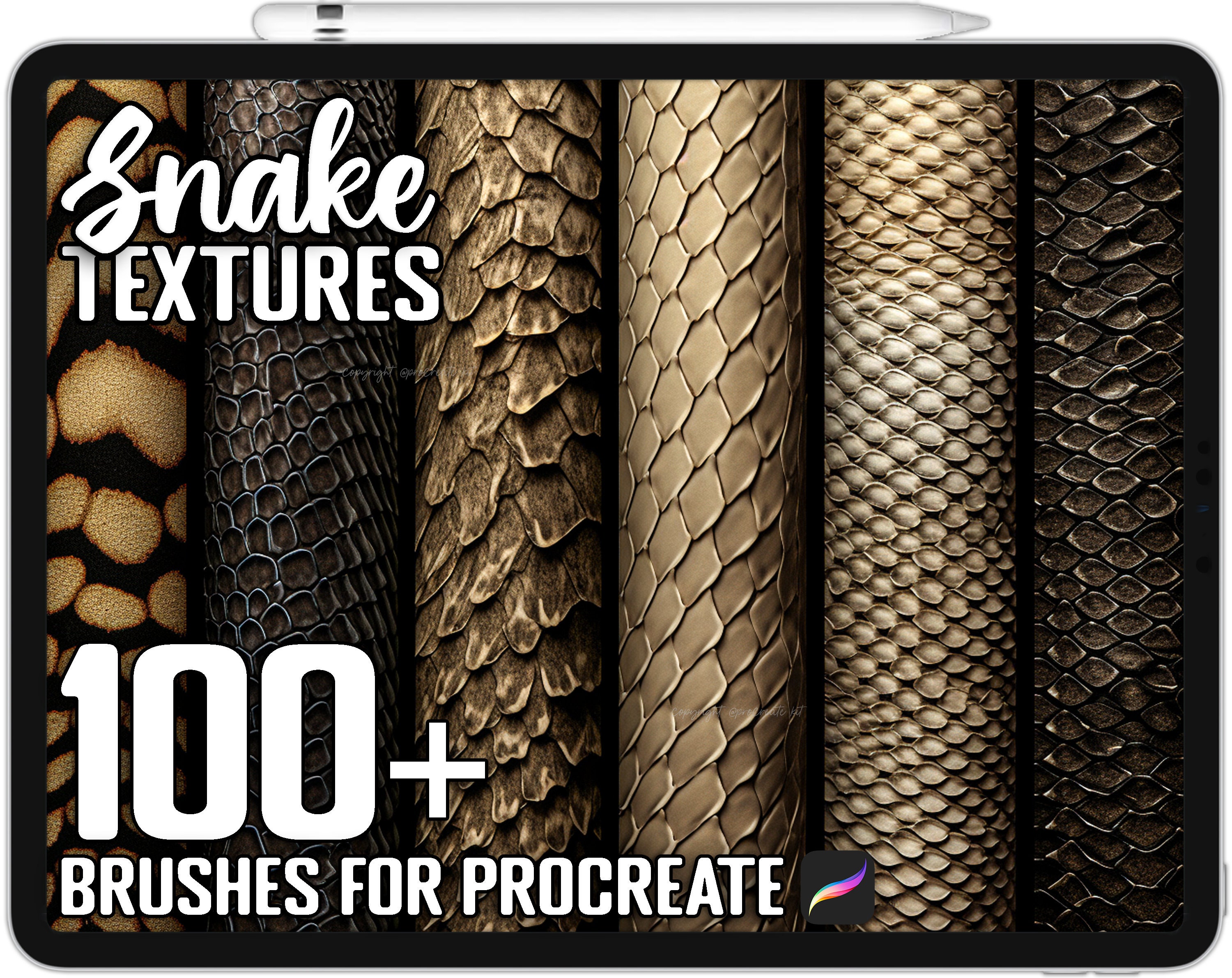 100+ Procreate Snake Texture Brushes, Realistic Brushes for Procreate ...