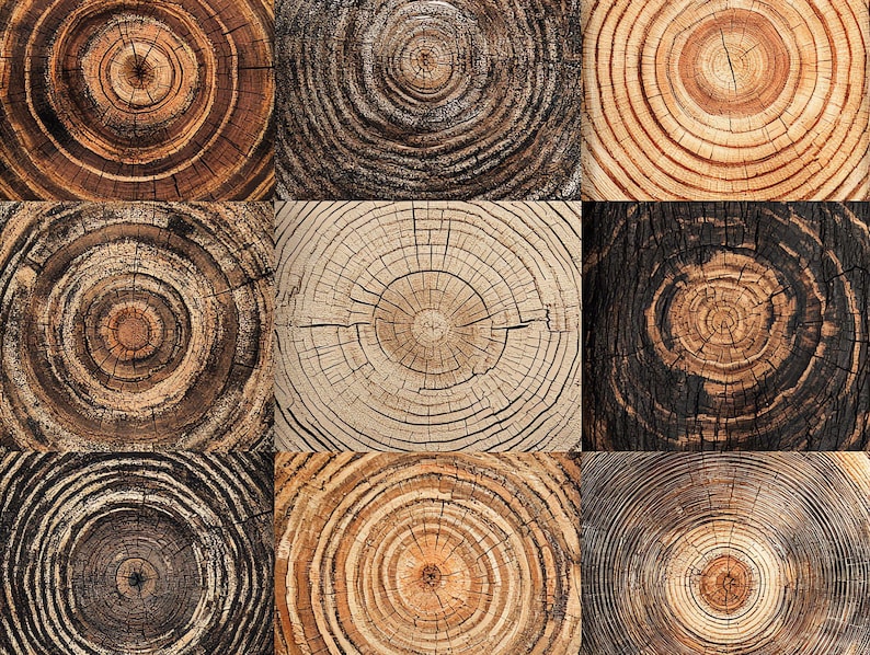 100+ Procreate Tree Ring Cross Section Brushes, Realistic Texture ...
