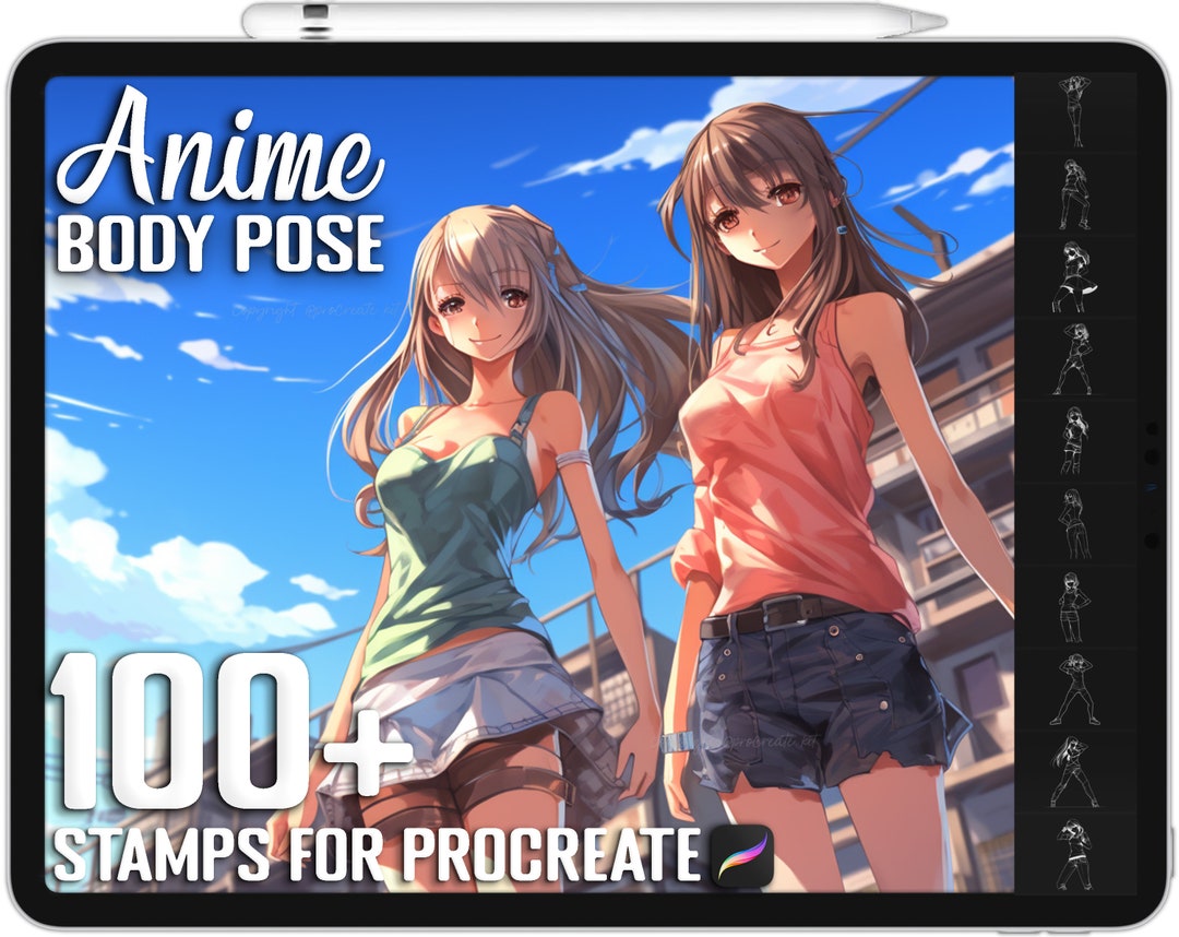 100+ Procreate Anime Body Pose Stamps, Anime Body Pose Brushes for ...
