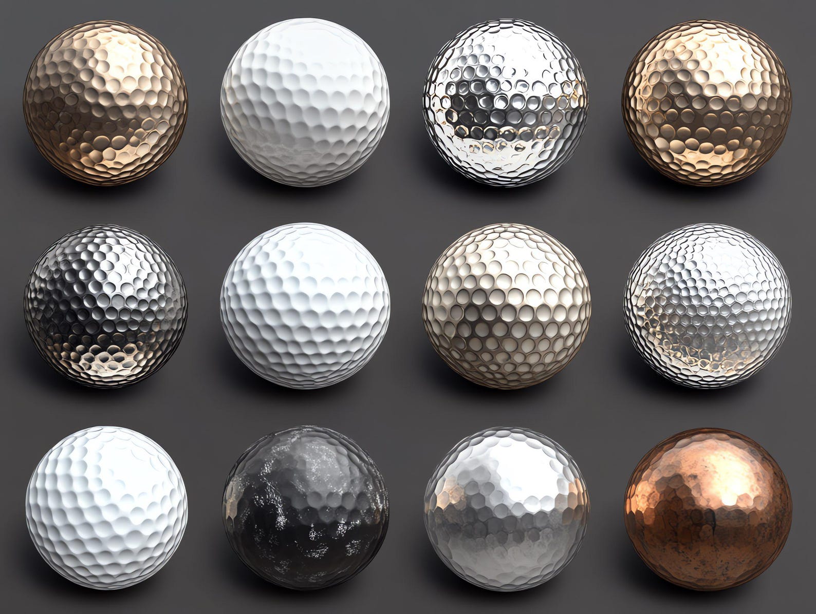 100+ Procreate Dimpled Golf Ball Brushes, Realistic Texture Brushes for ...