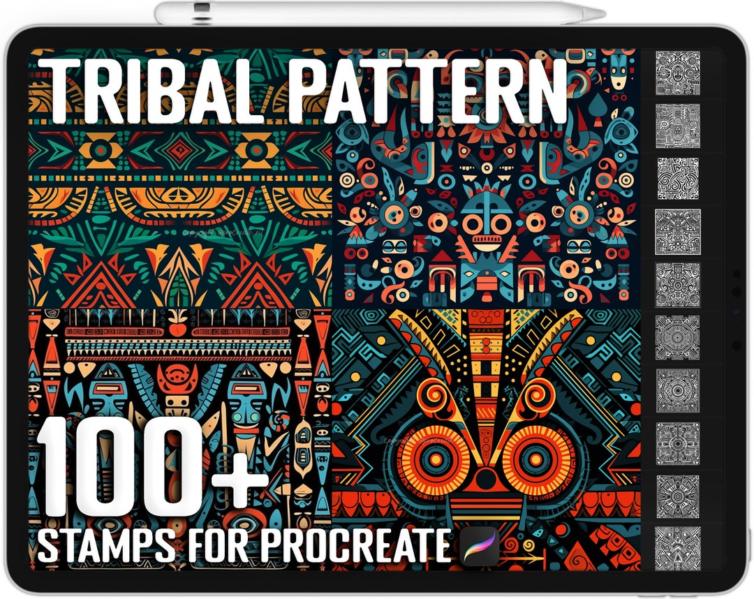 100+ Procreate Tribal Pattern Stamps, Tribal Pattern Brushes for ...