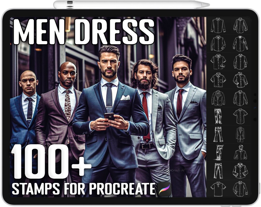 100+ Procreate Men Dress Stamps, Men Dress Brushes for Procreate ...