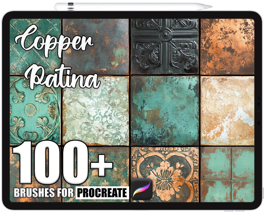 100+ Procreate Copper Patina Brushes, Realistic Texture Brushes for ...