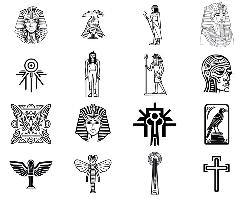 100+ Procreate Ancient Hieroglyphic Stamps, Ancient Egypt Symbols Guide ...