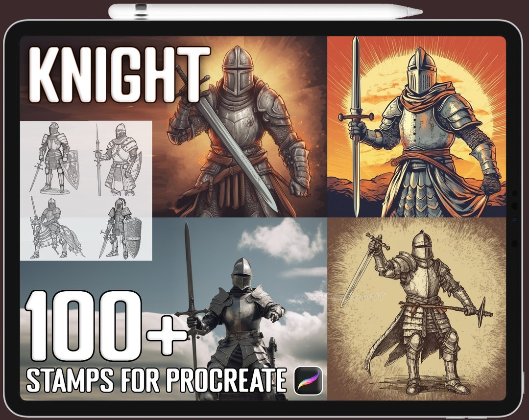 Procreate Knight Stamps, Knight Brushes for Procreate, Instant Digital ...