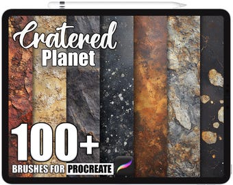 100+ Cratered Planet Procreate Textures, Brushes for Procreate, Instant ...
