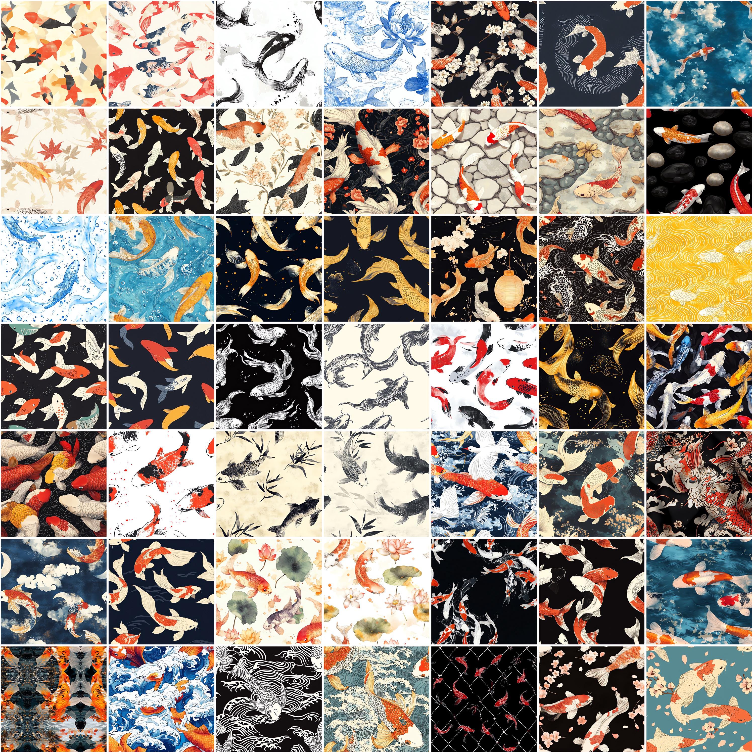 100+ Procreate Japanese Koi Fish Brushes, Realistic Texture Brushes for ...