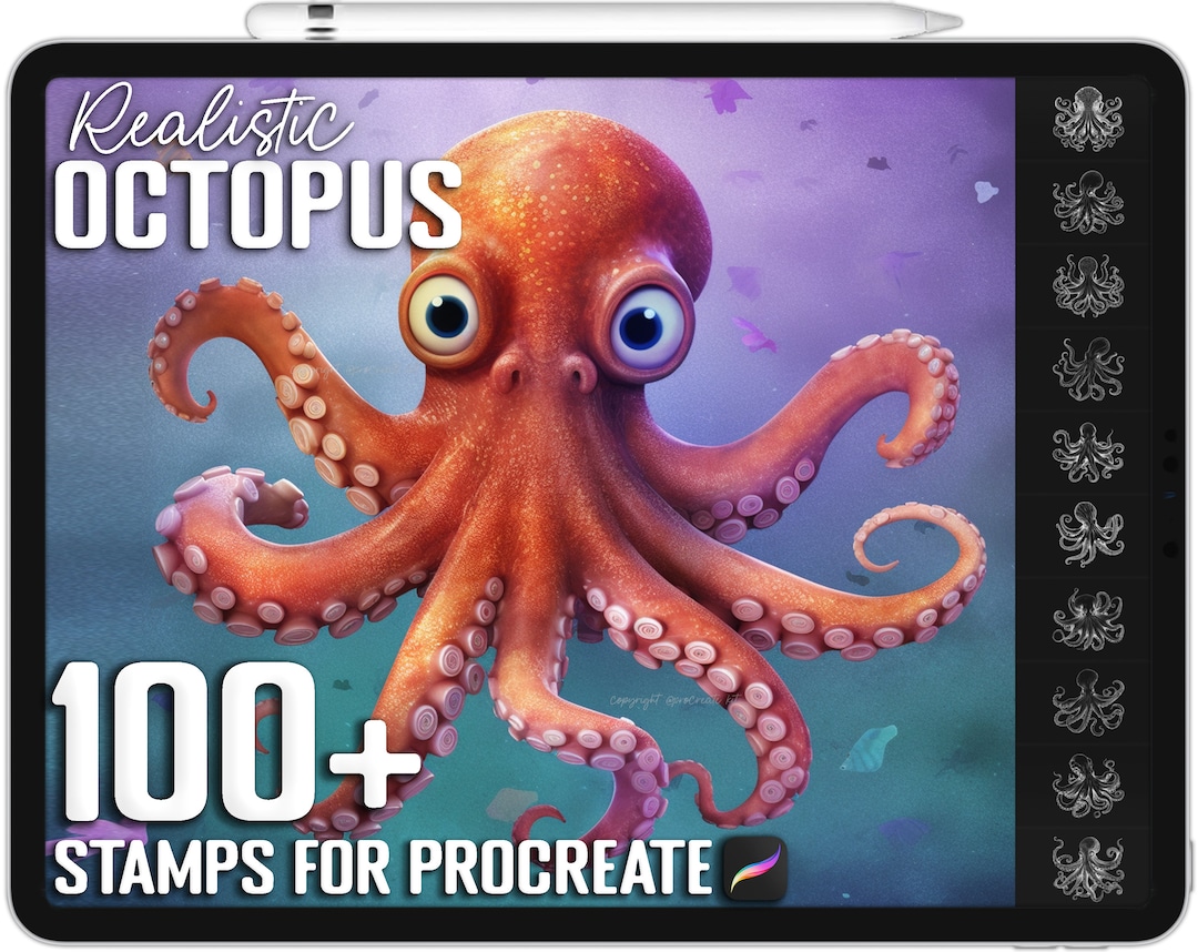 100+ Procreate Octopus Stamps, Octopus Brushes for Procreate, Instant Digital Download - Etsy