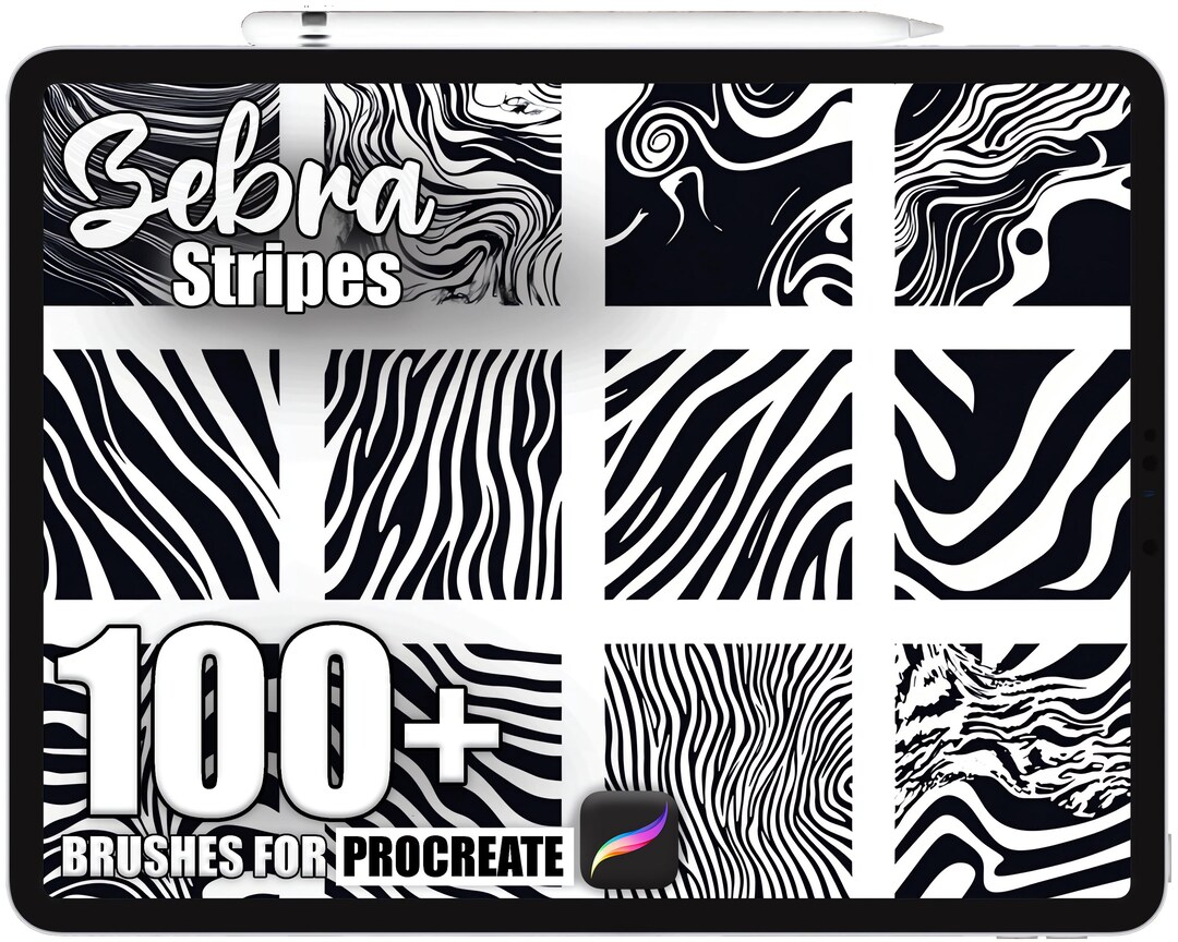 100+ Procreate Zebra Stripes Brushes, Realistic Texture Brushes for ...