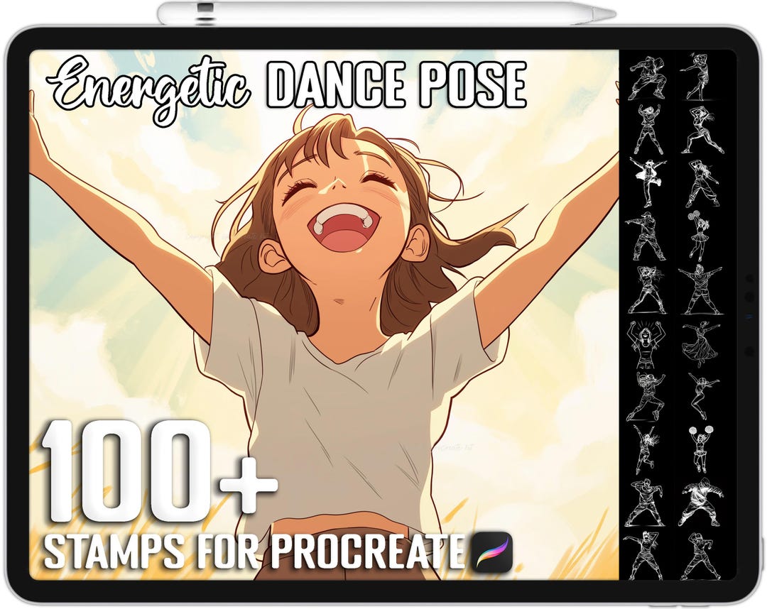 100+ Procreate Dance Pose Stamps, Energetic Movement Brushes for ...