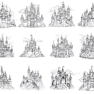 100+ Procreate Castle Stamps, Castle Brushes for Procreate, Instant ...