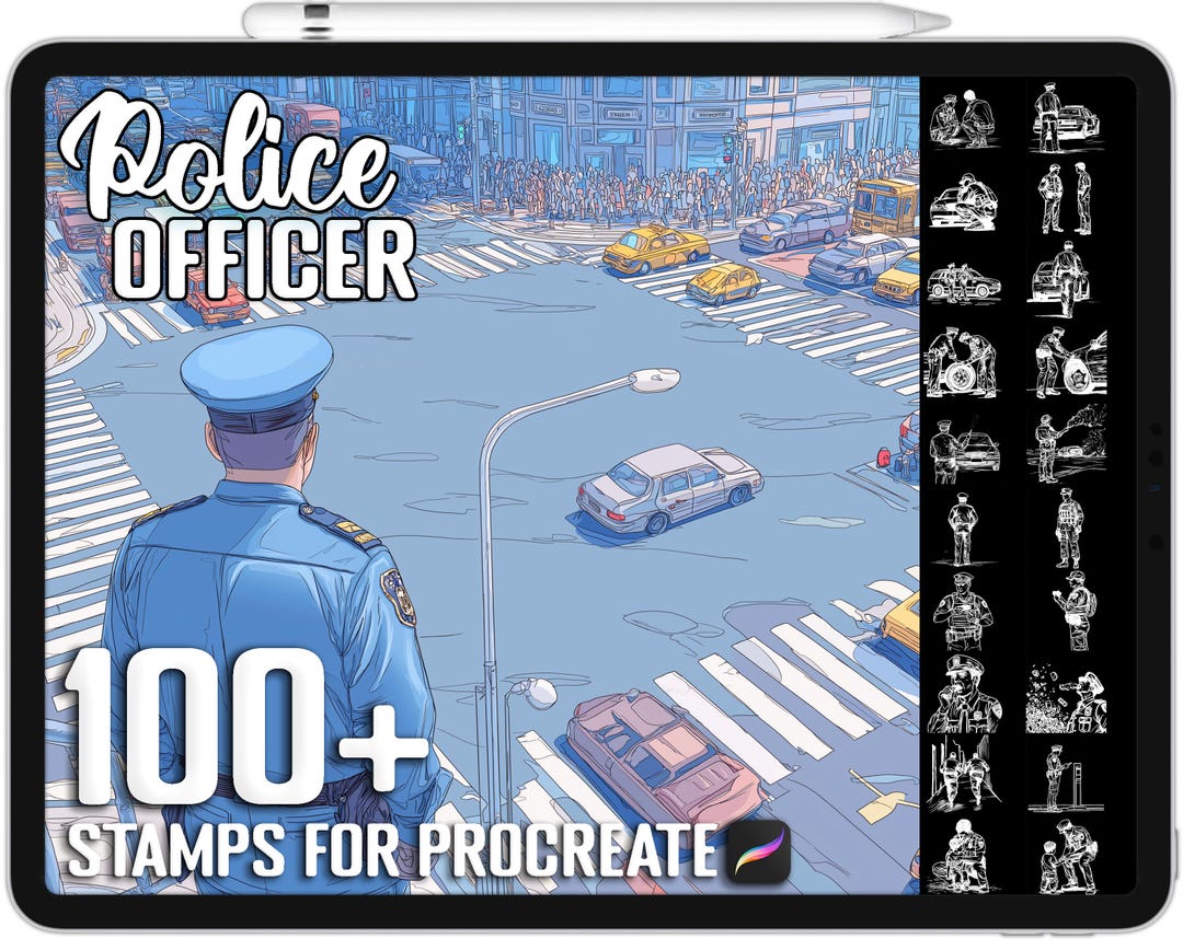 100+ Procreate Police Officer Stamps, Realistic Brushes for Procreate ...